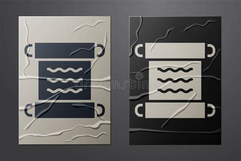 White Ancient Papyrus Scroll Icon Isolated On Crumpled Paper Background Parchment Paper