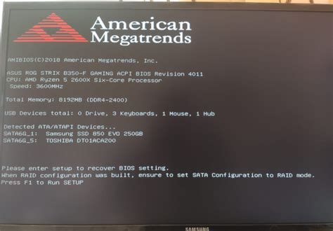 Problem With Asus Motherboard When Raid Configuration Was Built Ensure To Set Sata