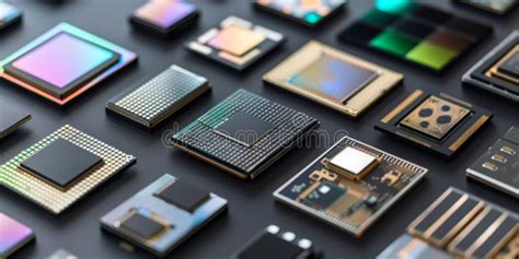 Manufacturing Of Microchips Photo Of Top View Of Microchips