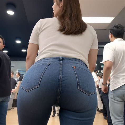 Close Up Ass Wioth Denim Pants Aihotassfactory