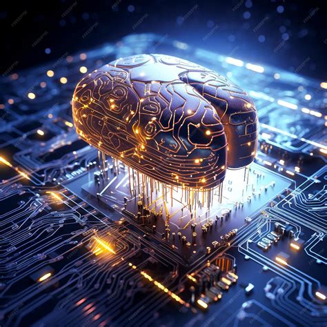 Premium Ai Image Microprocessor With Brain Generate By Ai