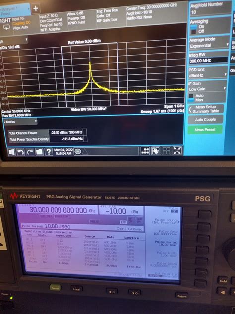 Pulsed RF Spectrum Spreadsheet