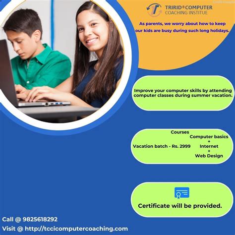 Vacation Course At Tcci Learning Methods Computer Basics Web Design