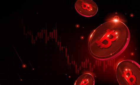 Premium Vector Bitcoin Cryptocurrency Price Going Down Red Glowing