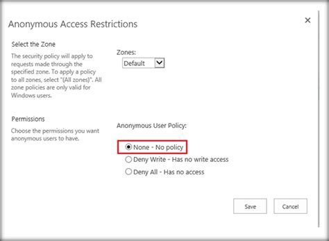 Enable Anonymous Access SharePoint Server 2016