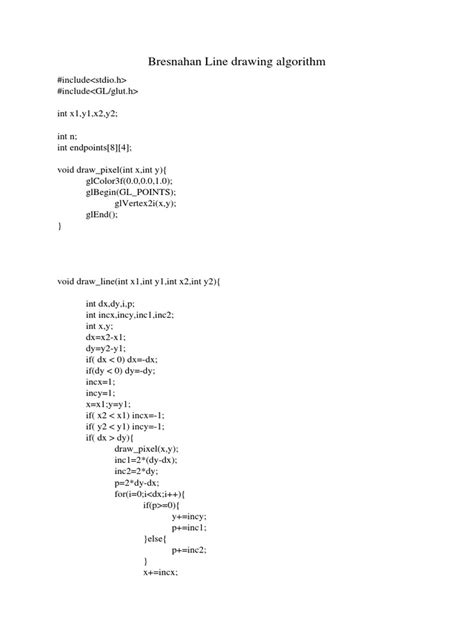 Bresnahan Line Drawing Algorithm Pdf Algorithms Computer Science