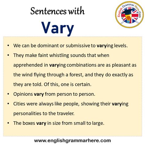 Sentences With Vary Vary In A Sentence In English Sentences For Vary