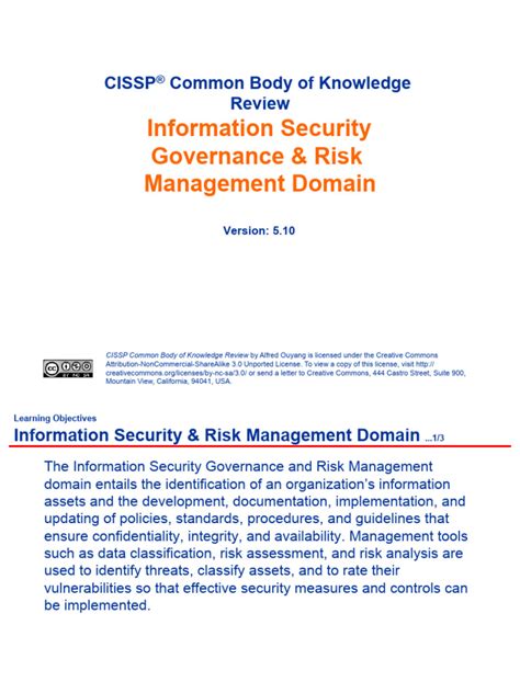 Cissp Common Body Of Knowledge Review In Pdf Information Security Security