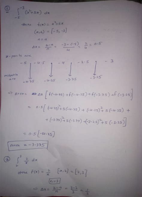 Estimate ∫−3 −5 25 Using Midpoints For 4n4 Approximating Rectangles Wizedu