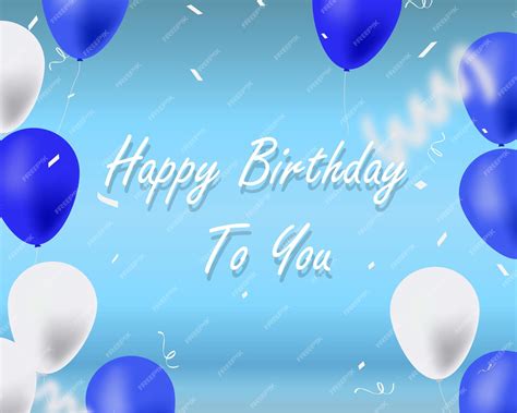 С днем рождения фон с воздушными шарами вечеринки конфетти Векторная иллюстрация Премиум векторы