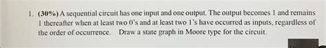 Solved 30 ﻿a Sequential Circuit Has One Input And One