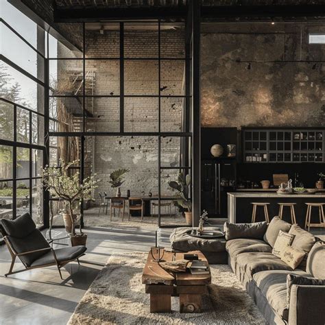 Modern Loft Living Room With Large Windows Cozy Home Decor Ideas