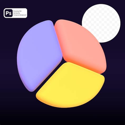 Premium Psd Pie Chart In Render For Graphic Asset Web Presentation Or