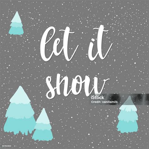 그것은 눈 겨울 시간 카드 템플릿입니다 손으로 그린 게 눈 편지와 가문비나무 낙서 0명에 대한 스톡 벡터 아트 및 기타 이미지 0명 12월 1월 Istock