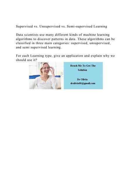 Supervised Vs Unsupervised Vs Semi Supervised Learningdata S Docx