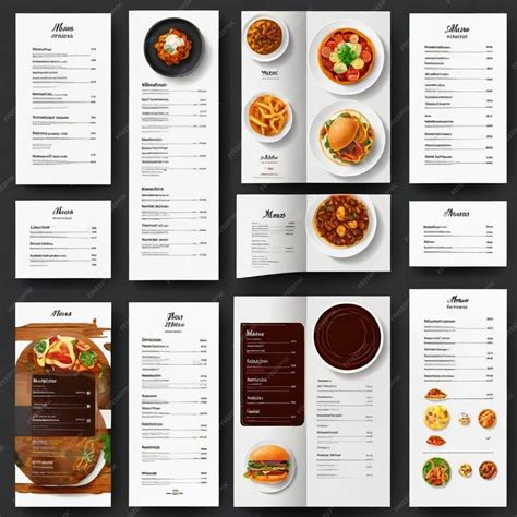Menus Vector Set White Background Isolated A High Qualit Premium Ai