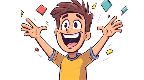 Excited Doodle Man Cartoon Vector Illustration Premium Ai Generated