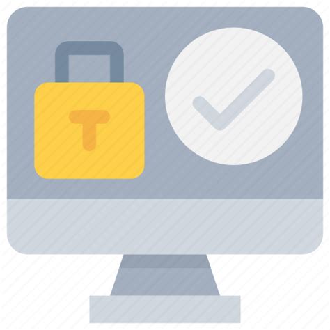 Check Computer Padlock Secure Security Icon