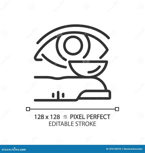 2d Customizable Simple Thin Linear Black Contact Lens Icon Stock Vector Illustration Of