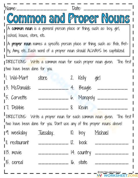 Proper Or Common Nouns Interactive Worksheet Proper Nouns NBKomputer