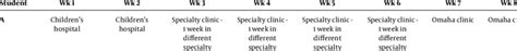 Pediatric Clerkship Rotation Example A Download Table