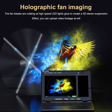 Cm Full Screen Naked Eye D Holographic Projection Fan Imaging Display Led Rotating
