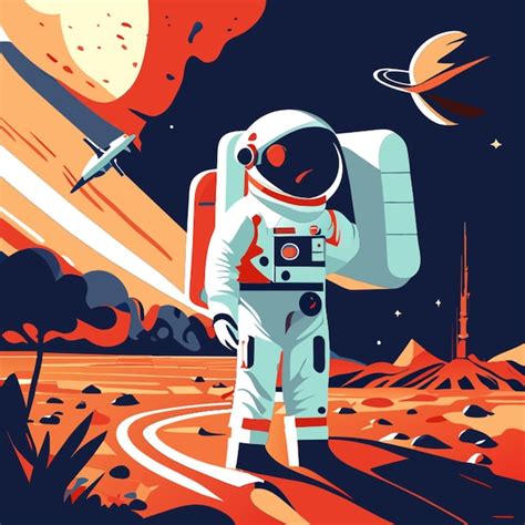 Premium Vector Austronaut On Earth Vector Illustration Flat 2