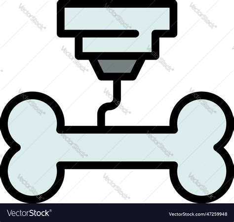 Bone Bioprinting Icon Flat Royalty Free Vector Image