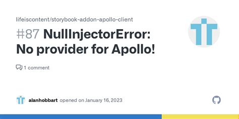 Nullinjectorerror No Provider For Apollo · Issue 87 · Lifeiscontentstorybook Addon Apollo