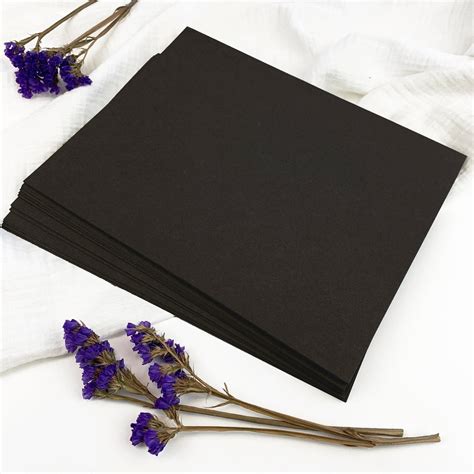 Ebony Black Cardstock Paper 85x11 In Thick Heavy Matte Finish
