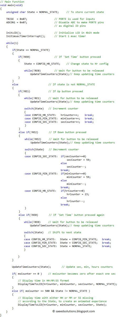 Pic16f877 Based Controllable Digital Clock Using Lcd Display