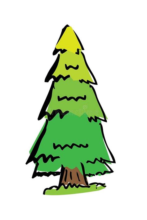 Зеленая иллюстрация шаржа дерева Иллюстрация штока иллюстрации насчитывающей завод шарж 60404859