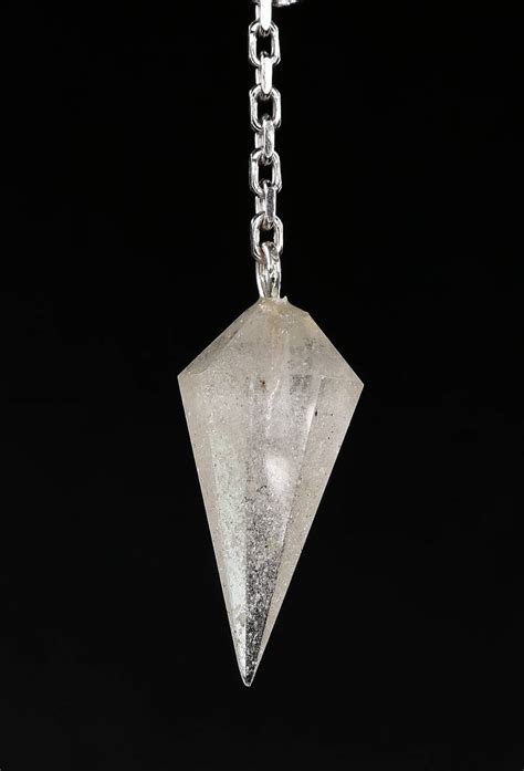 Gem Quality Faceted Libyan Desert Glass Pendulum With Silver Chain 25