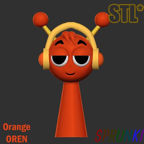 🍊 Sprunki Incredibox Orange Oren Stl 3d Character Fanart・ Stl File For 3d Printing・cults