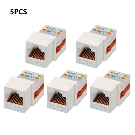 5pcs Tool Free Cat5e Utp Ethernet Network Module Rj45 Wall Plug Connector Information Socket