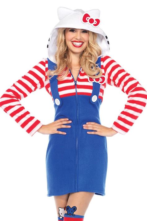Zipper Front Fleece Dress With Fun Character Ear Hood And Cute Extended