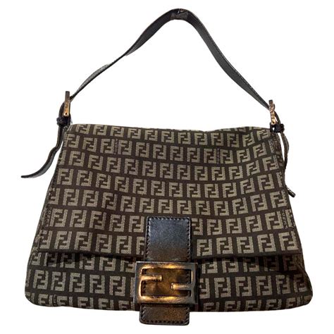 Fendi Vintage Blue Zucca Print Silver Hardware Mini Shoulder Bag For