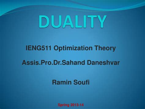 Ppt Duality Powerpoint Presentation Free Download Id1852210