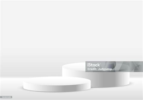 빈 둥근 받침대 흰색 원형은 흰색 그라데이션 조명 배경에 뛰어난 고급 제품 광고 디스플레이로 우승자 연단을 수상했습니다 0명에 대한 스톡 벡터 아트 및 기타 이미지 Istock