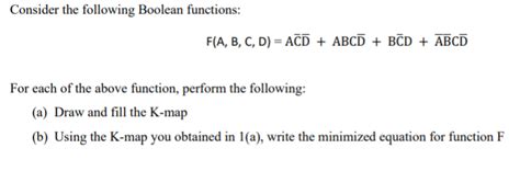 Solved Consider The Following Boolean Functions F A B C Chegg
