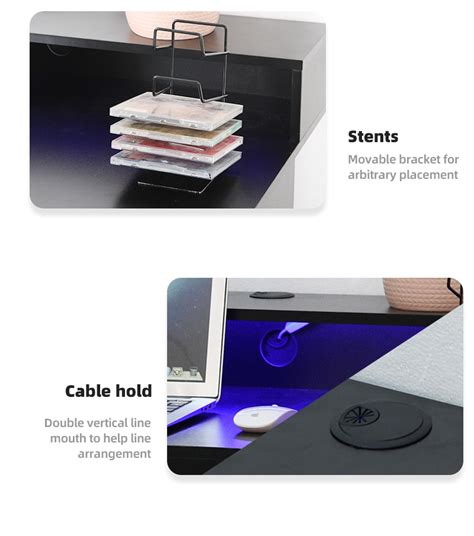 Home Office Led Lights Pc Table Gaming Computer Table Pc L Shape Gaming Desk Office Furniture