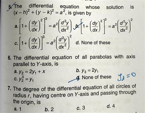 Calculus Differential Equations Arbitrary And Fixed Constants