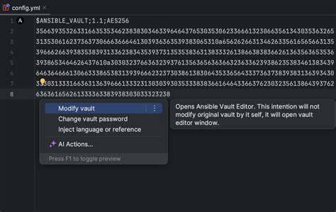 ansible vault editor intellij ides plugin marketplace