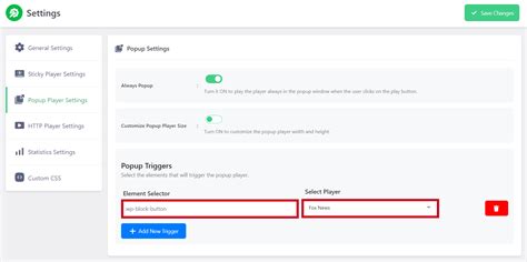 How To Open The Popup Radio Player Using Custom Buttons Elements