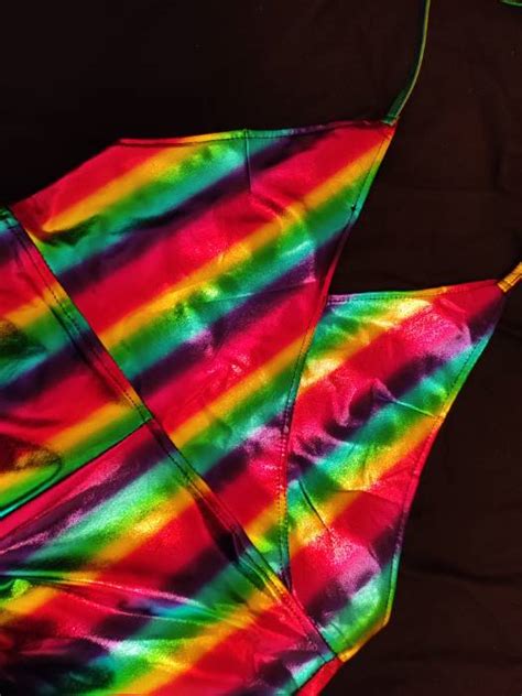 Rainbow Rave Disco Womens Costume