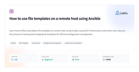 Ansible 로 원격 호스트에 파일 템플릿 사용하기 Labex