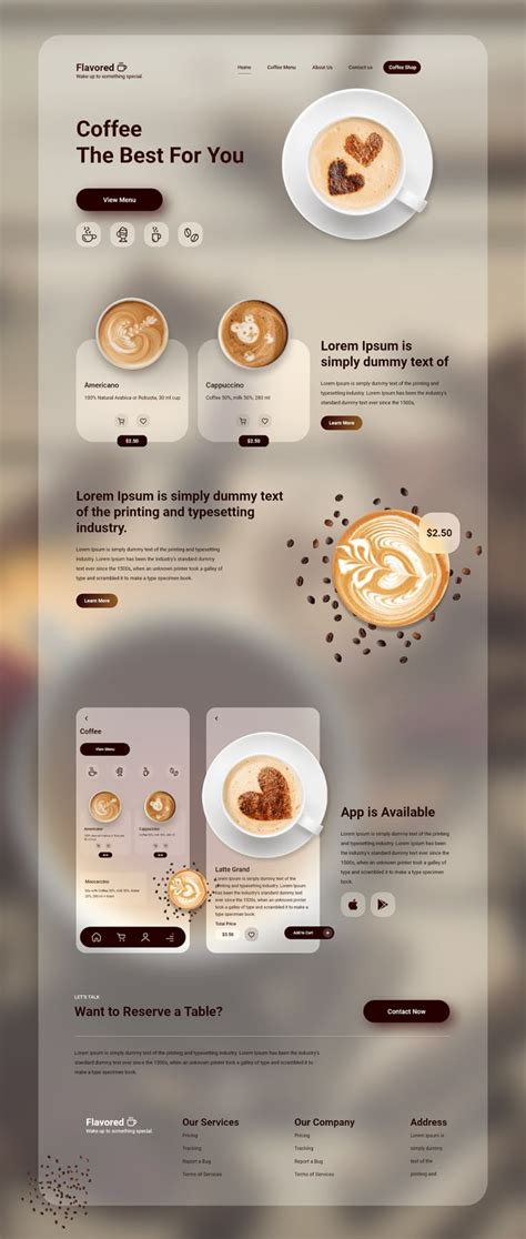 coffee shop landing page web design responsive webdesign website design