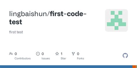 Github Lingbaishun First Code Test First Test