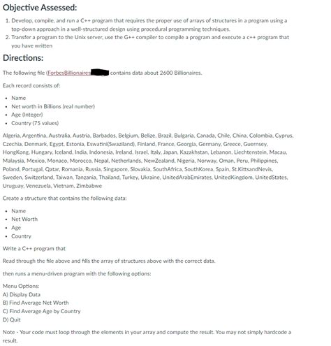 Solved Objective Assessed 1 Develop Compile And Run A