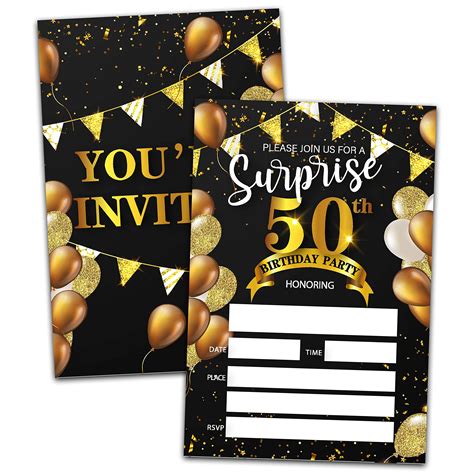 Surprise 50th Birthday Invitations Templates